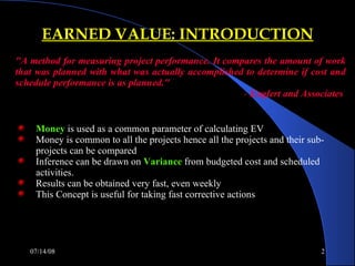 Project Management Earned Value | PPT | Business Accounting & Finance | Business
