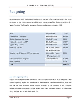 Project management (E - Waste Management) | PDF