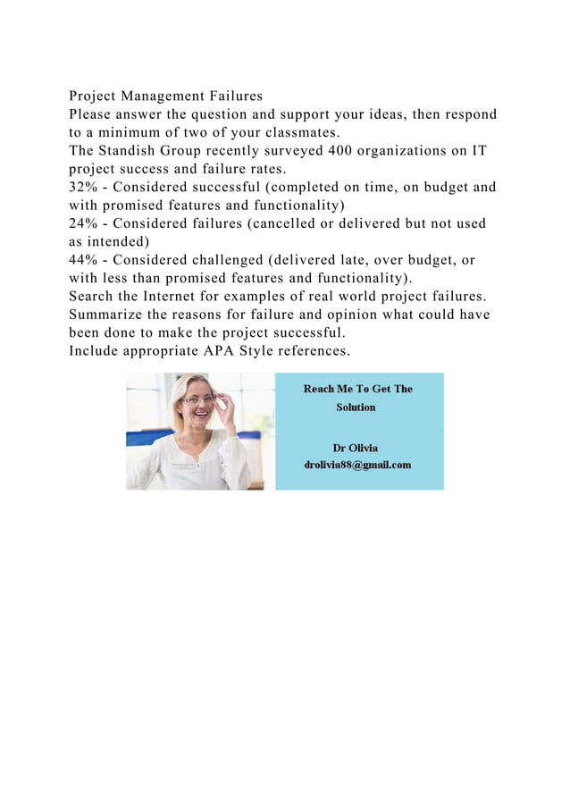 Project Management FailuresPlease answer the question and support .docx | Free Download