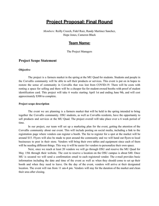 Project Management Final Project | PDF
