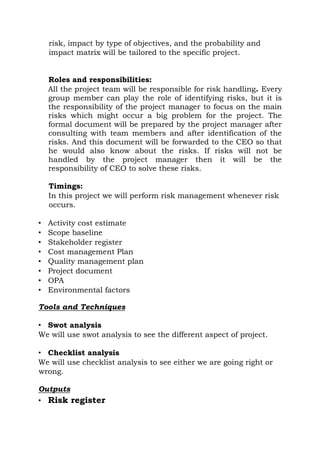 Project management final report | PDF