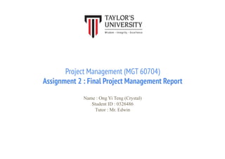 Final Project Management Report | PDF