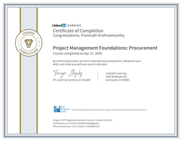 Project Management Foundations: Procurement (PMI) | PPT