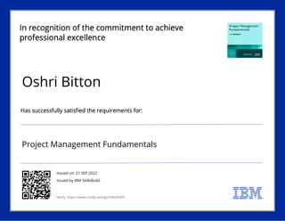 Project Management Fundamentals-IBM SkillsBuild IPMA | PDF