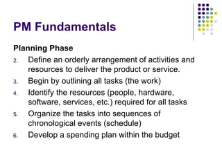 Project Management Fundamentals Course | PPT