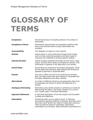 Project management glossary_of_terms | PDF