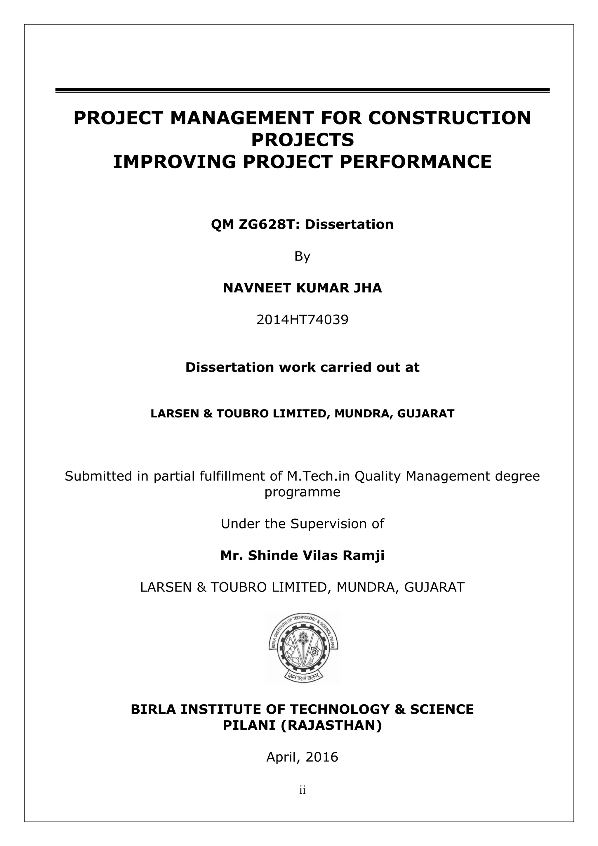 Project management in construction | PDF