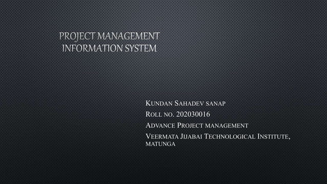 Project management information system (PMIS) | PPTX