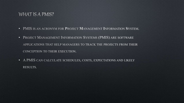 Project management information system (PMIS) | PPTX