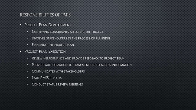 Project management information system (PMIS) | PPTX