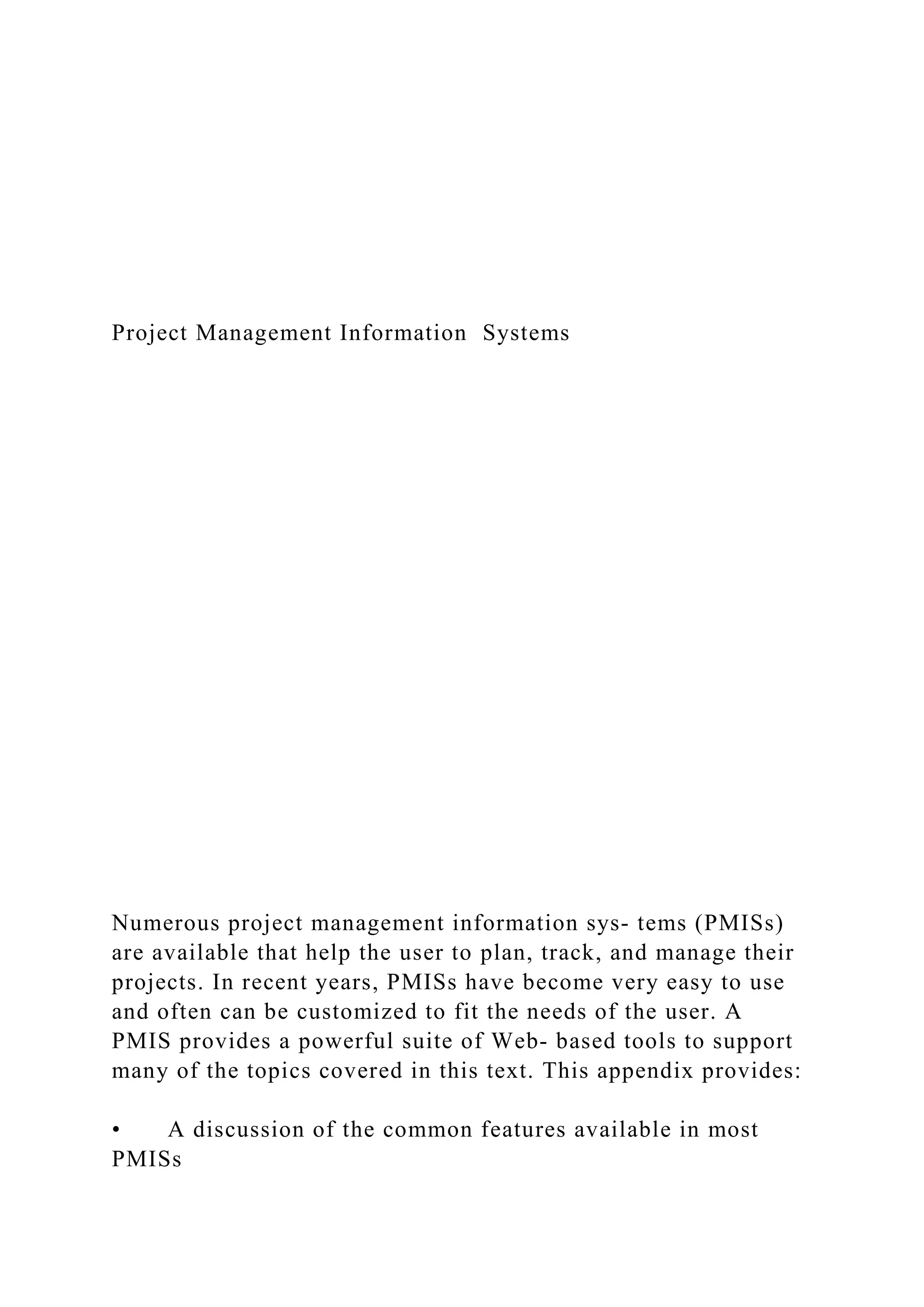 Project Management Information Systems.docx | Email | Internet