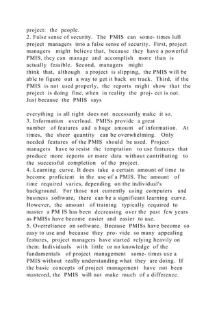 Project Management Information Systems.docx | Email | Internet