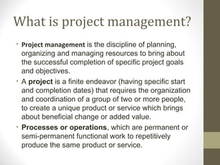 Project management in general and some methods | PPT
