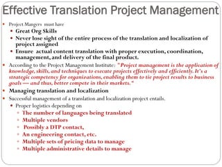 Project management in language and translation services converted | PDF