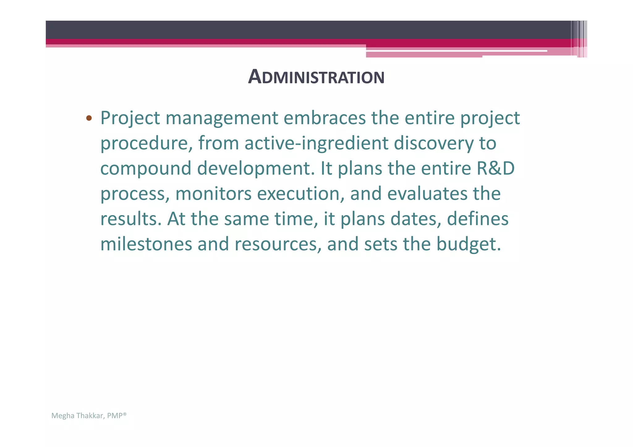 Project Management In Pharmaceutical Industry | PDF