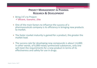 Project Management In Pharmaceutical Industry | PDF