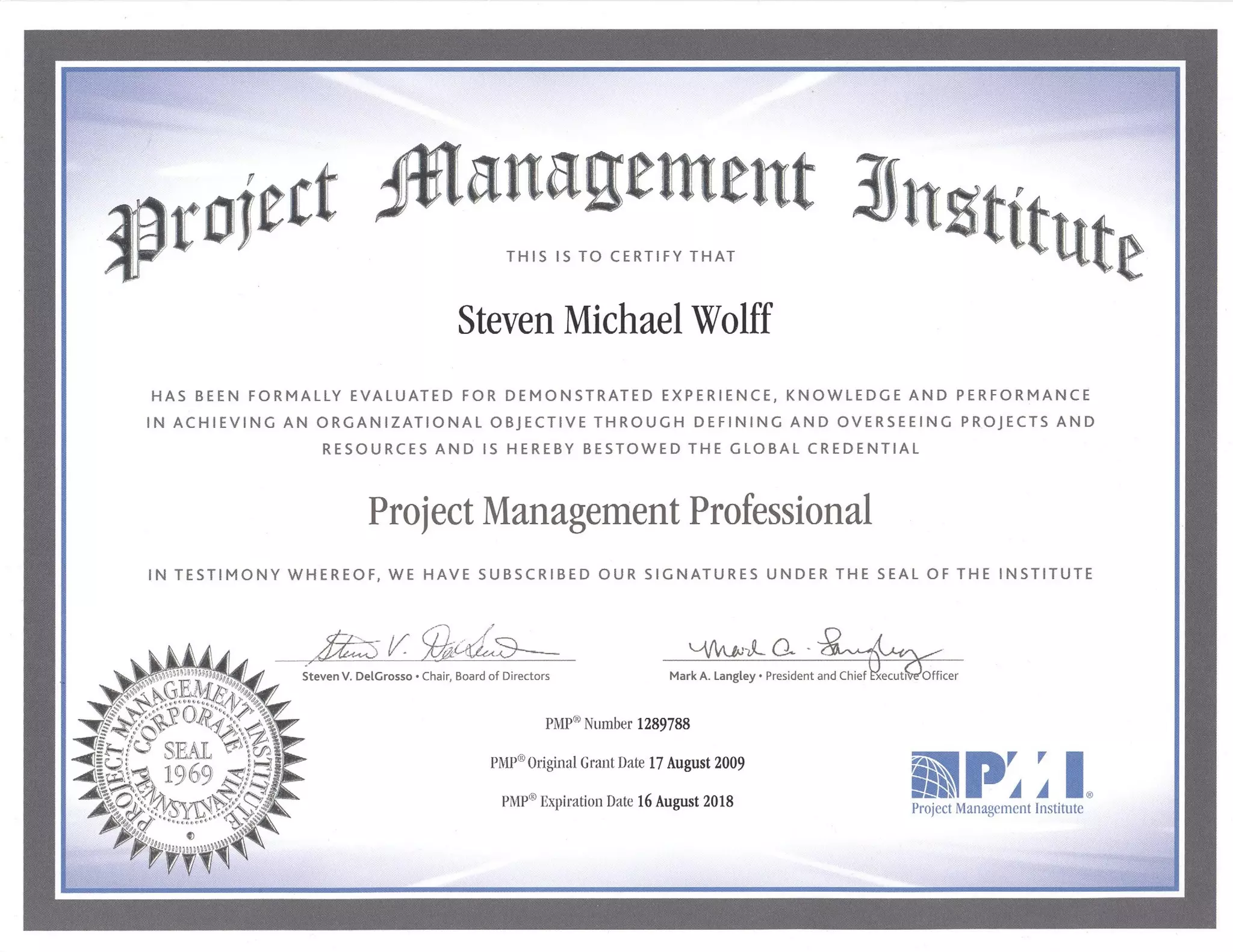 Project Management Institute (PMI) Project Management Professional (PMP ...