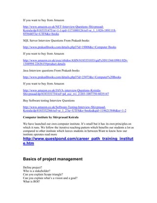 Project Management Interview Questions | PDF | Business | Business and ...