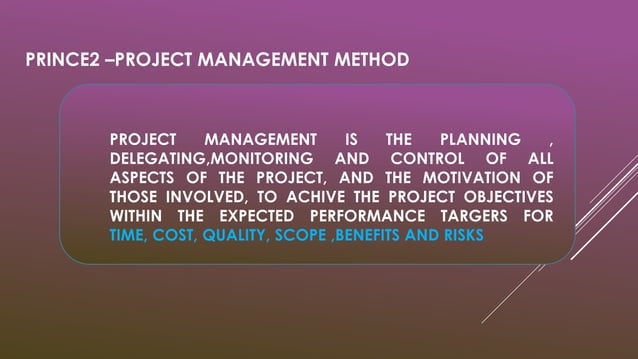 Project management intro 2 prince2 methodology | PDF