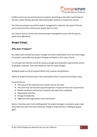 Project management issues and their solution | PDF