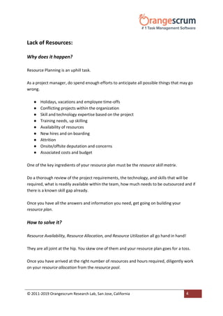 Project management issues and their solution | PDF