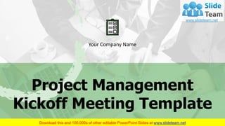 Project Management Kickoff Meeting Template PowerPoint Presentation ...