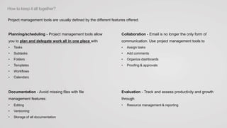 Brief introduction to project management and project management tools ...