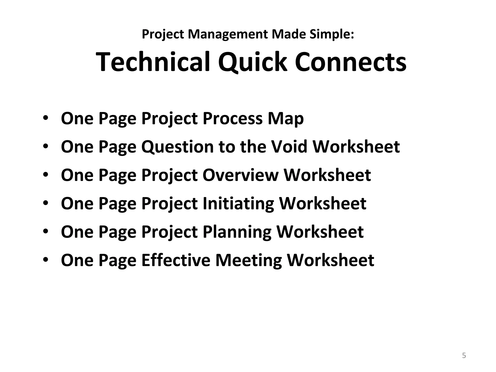 Project Management: "made simple" using quick connects | PPT | Business ...
