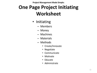Project Management: "made simple" using quick connects | PPT | Business ...