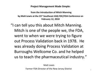 Project Management: "made simple" using quick connects | PPT | Business ...