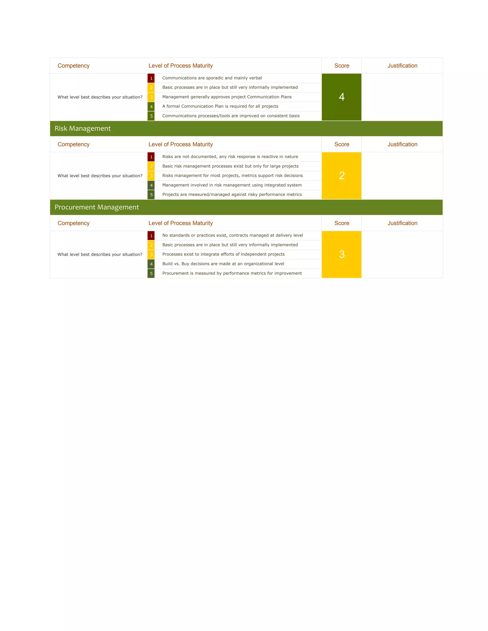 Project Management Maturity Assessment | PDF