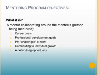Project management mentoring programme | PPTX