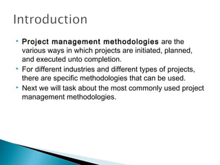 Project management methodologies | PPT
