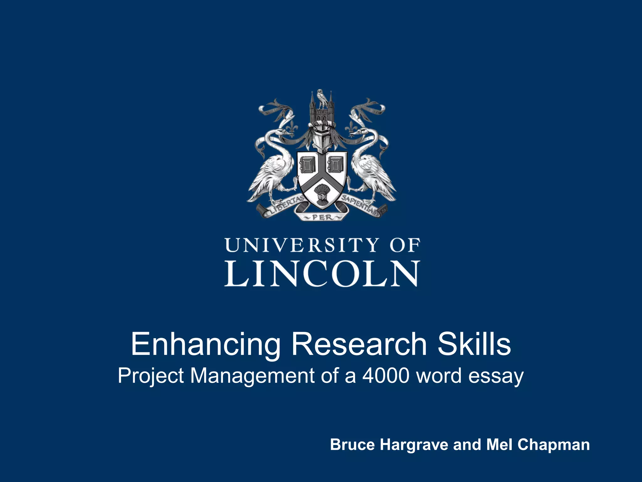 Project management of a 4000 word essay | PPT