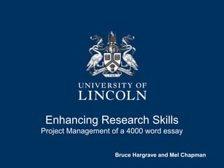 Project management of a 4000 word essay | PPT