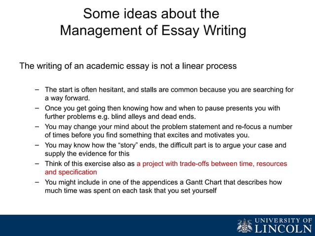 Project management of a 4000 word essay | PPT
