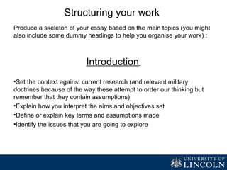 Project management of a 4000 word essay | PPT