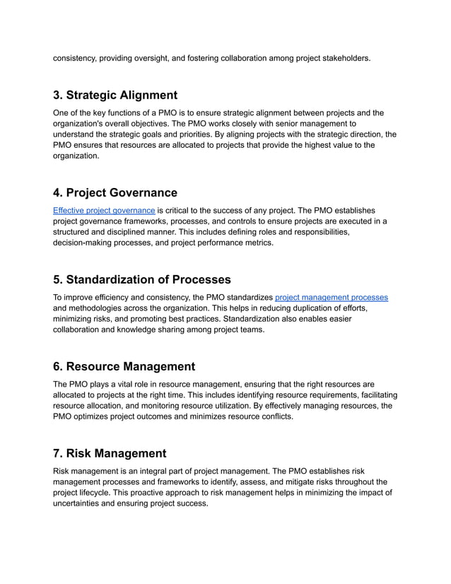 Project Management Office Functions.pdf | Business | Business and Finance
