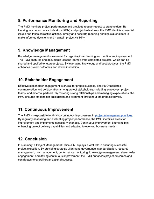 Project Management Office Functions.pdf | Business | Business and Finance