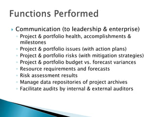 Project Management Office Roles Functions And Benefits | PPTX