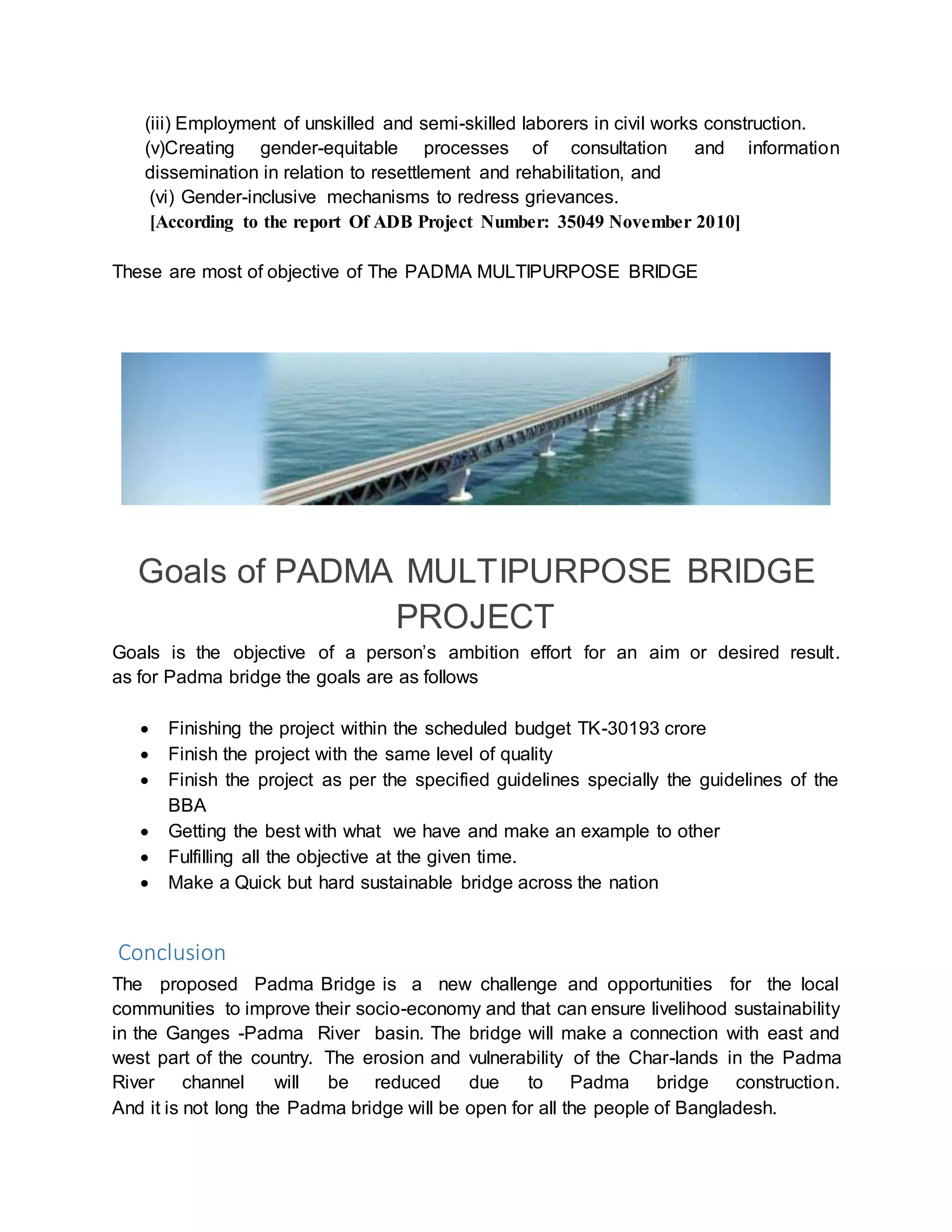 PADMA MULTIPURPOSE BRIDGE – Mission, Vision, Objective and goals | PDF