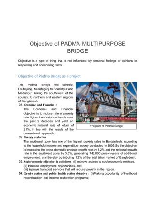 PADMA MULTIPURPOSE BRIDGE – Mission, Vision, Objective and goals | PDF