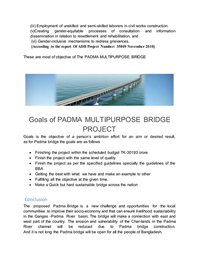 PADMA MULTIPURPOSE BRIDGE – Mission, Vision, Objective and goals | PDF