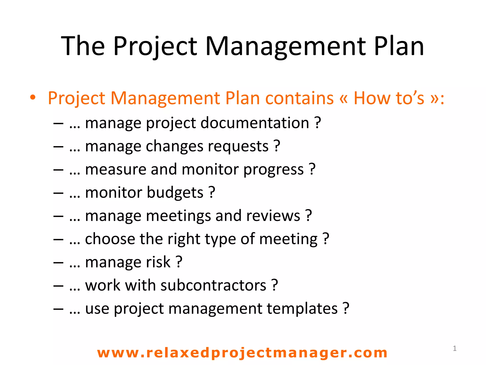 Projectmanagement plan | PPTX