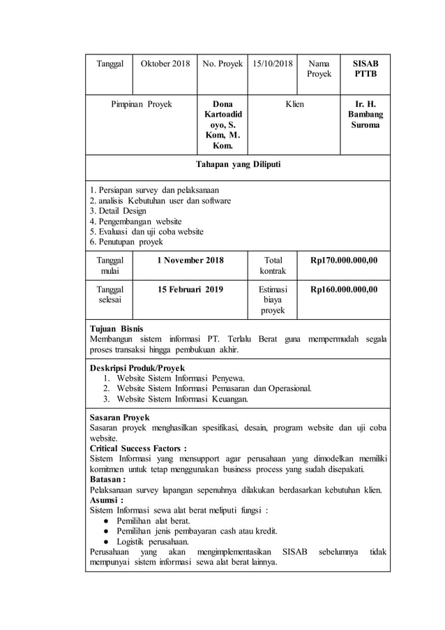 Proposal Project Management Plan | DOCX