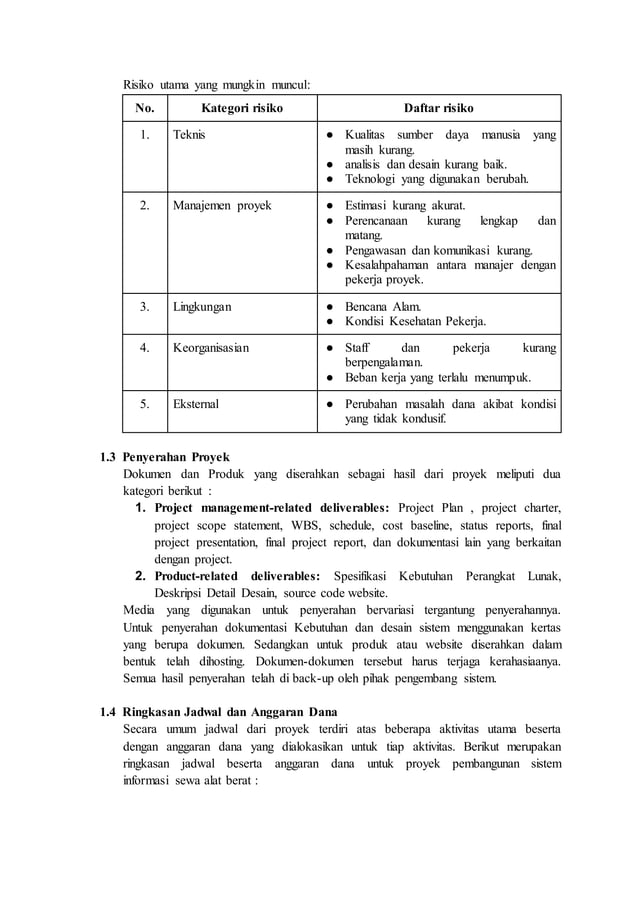 Proposal Project Management Plan | DOCX