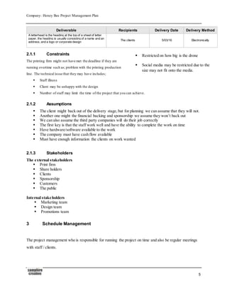 Project management plan (1) | DOCX