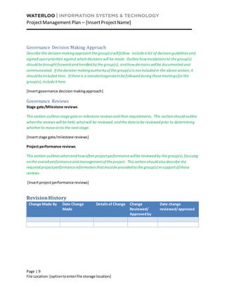 Project management plan_template | DOCX