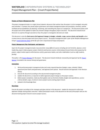 Project management plan_template | DOCX