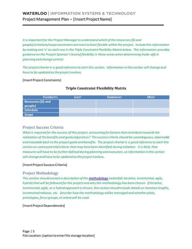 Project management plan_template | DOCX